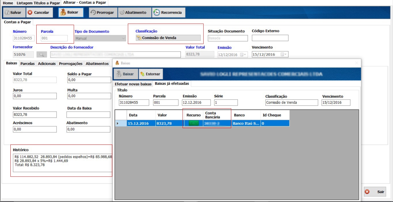 Contas a pagar - Sistema de Gestão e Plataforma E-Commerce