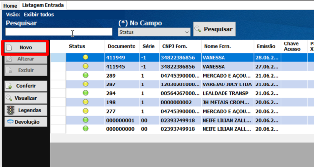 Entrada de Materiais - Sistema de Gestão e Plataforma E-Commerce